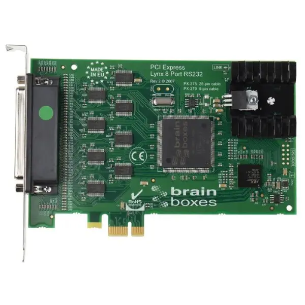 8 Port RS232 PCI Express Serial Card Connectors